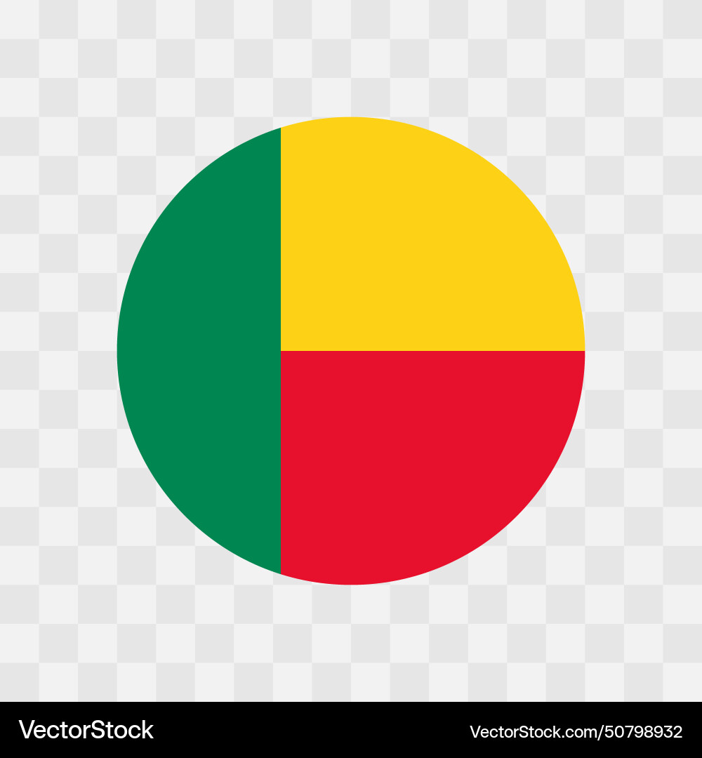 Circle flag of benin Royalty Free Vector Image
