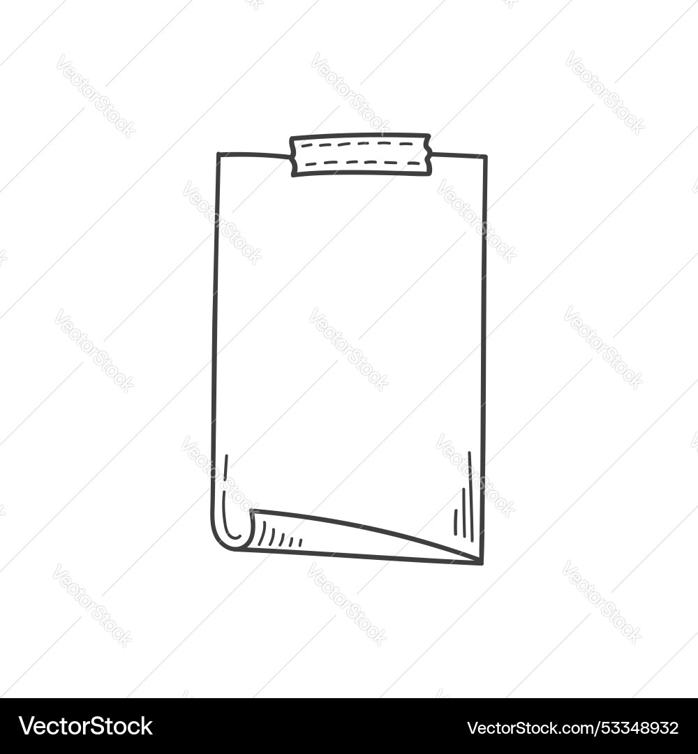 Hand drawn memo paper sheet icon in flat style Vector Image