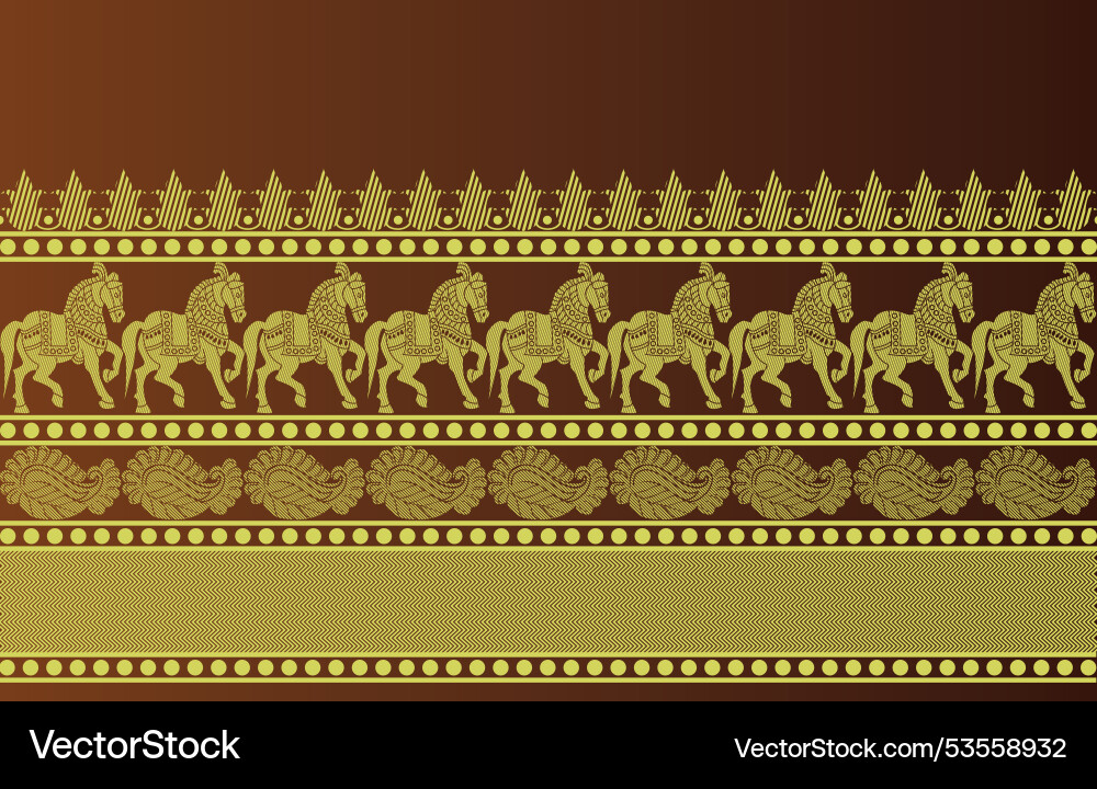 Indian ethnic sari design which is originated Vector Image