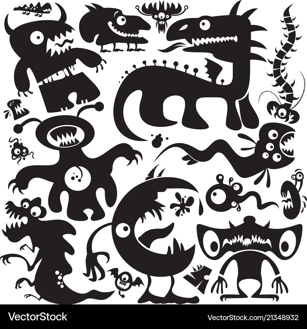 Monsters set Royalty Free Vector Image - VectorStock
