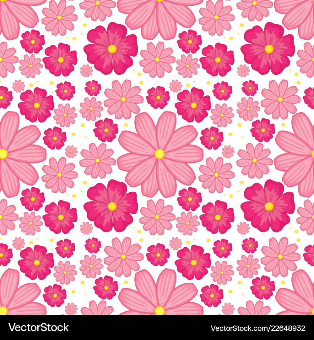 Pink flower seamless background Royalty Free Vector Image