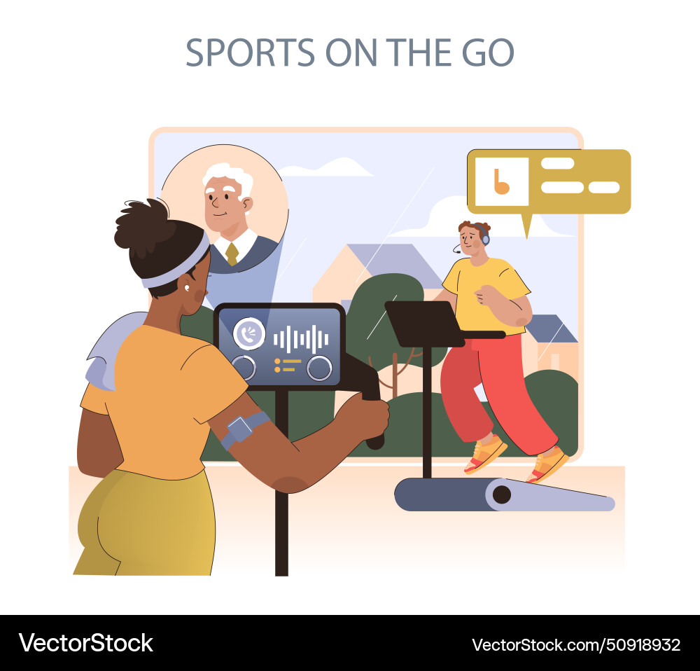 Sport on the go concept Royalty Free Vector Image
