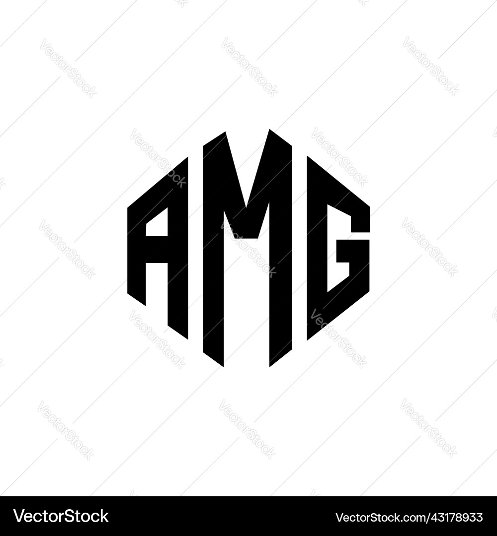 AMG Letter Logo - Polygon & Cube Royalty Free Vector