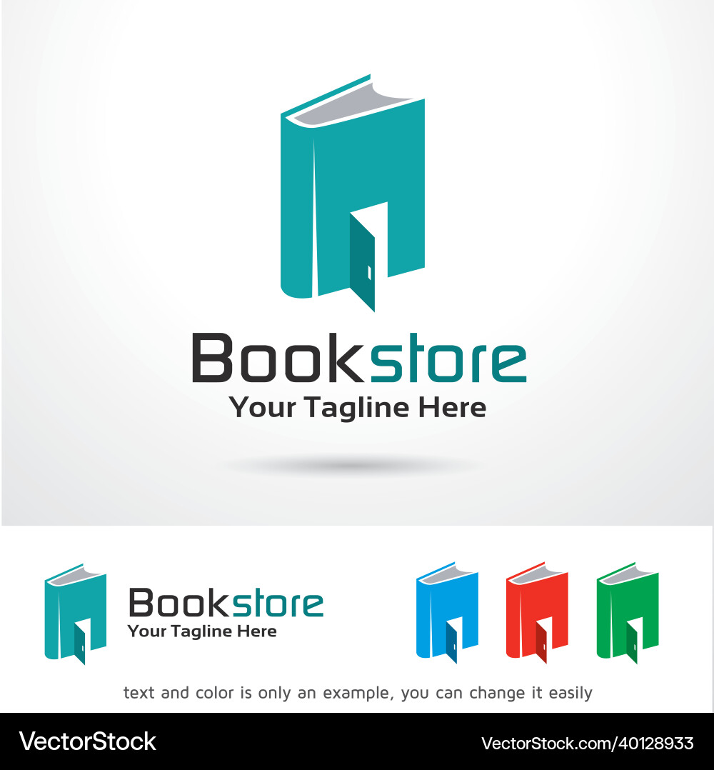 Book store logo template Royalty Free Vector Image