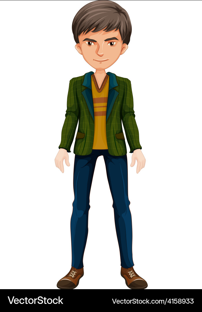 Close up grown man standing Royalty Free Vector Image