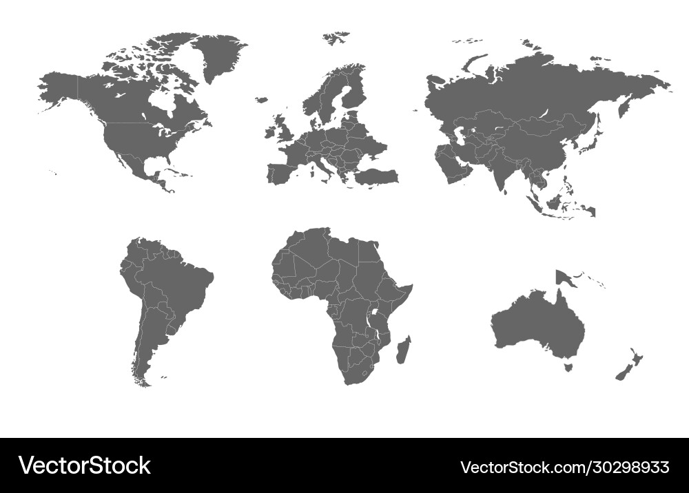 Detailed world map divided into continents Vector Image