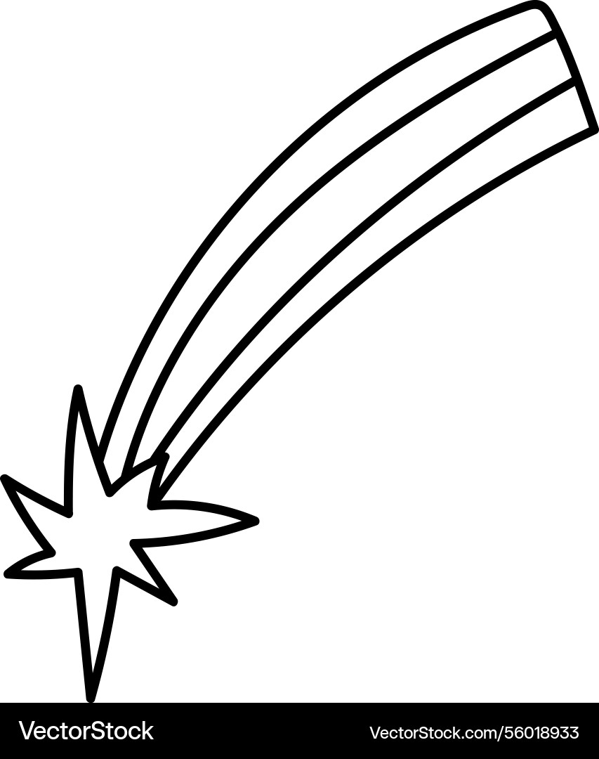 Hand drawn flying star Royalty Free Vector Image