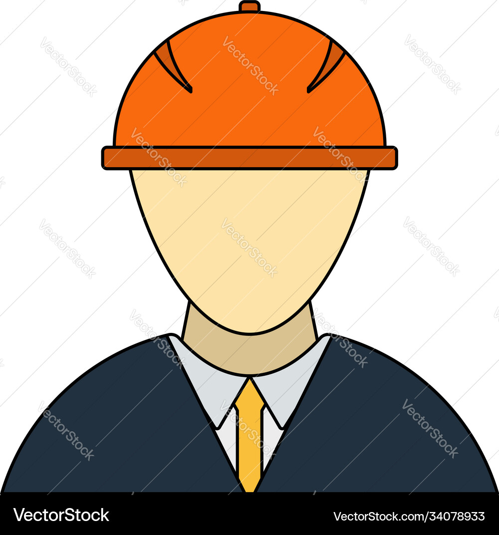 Icon construction worker head in helmet Royalty Free Vector