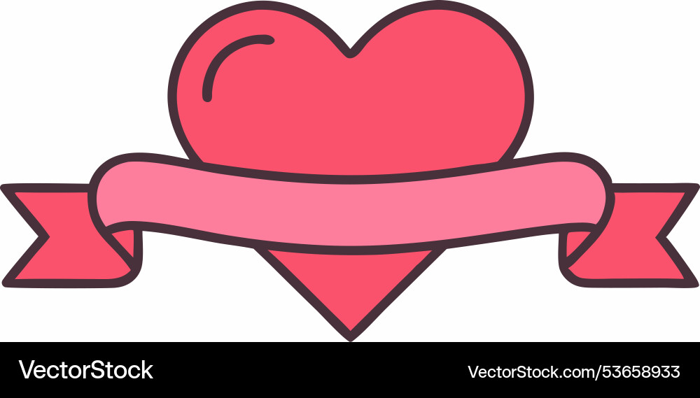 Love and ribbon icon art Royalty Free Vector Image