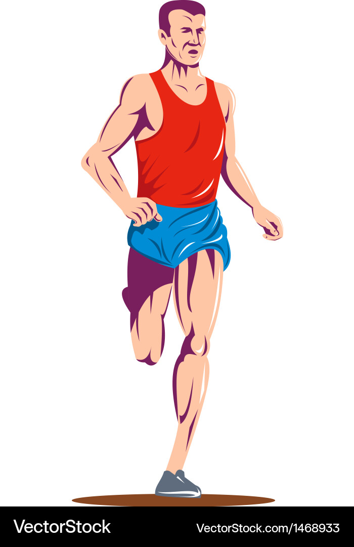 Marathon runner running race Royalty Free Vector Image