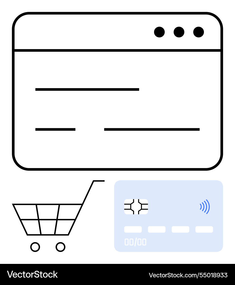 Online shopping cart checkout process with browser