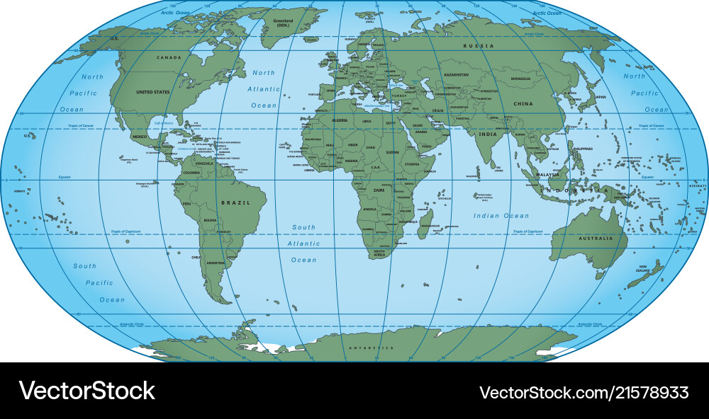 Political World Map Royalty Free Vector Image - VectorStock