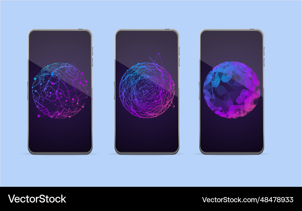 Realistic detailed 3d mobile phone screen Vector Image