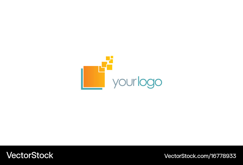 Square data digital logo Royalty Free Vector Image