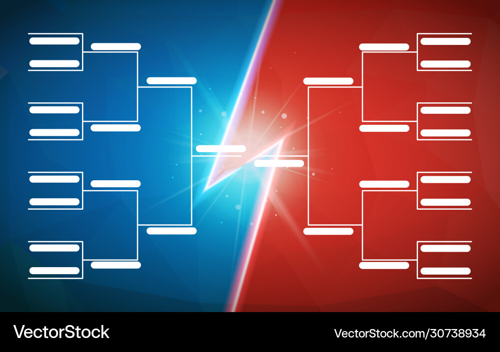 16 Team Tournament Bracket Template Royalty Free Vector