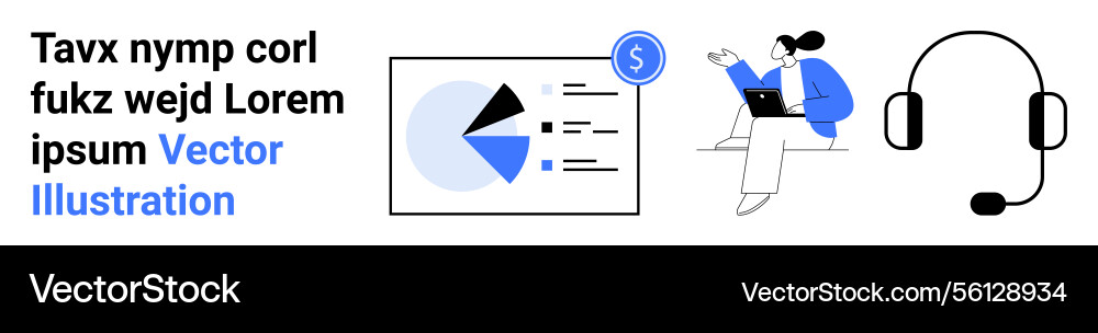 Business analytics presentation customer support Vector Image