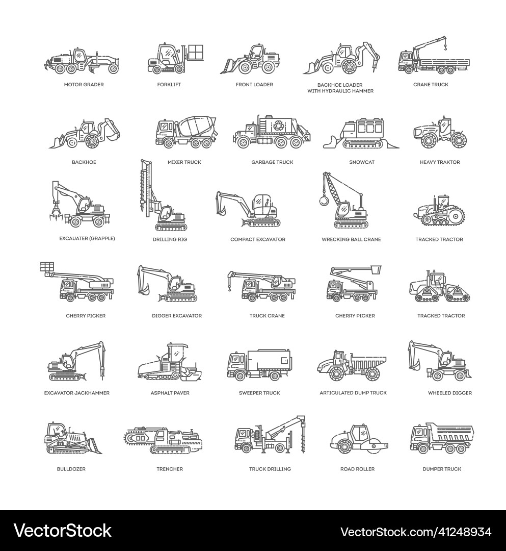 Construction vehicles industrial transport Vector Image