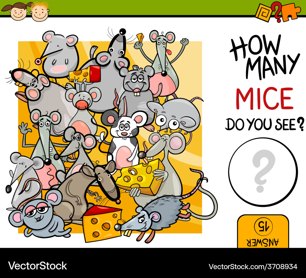 Counting education game cartoon Royalty Free Vector Image