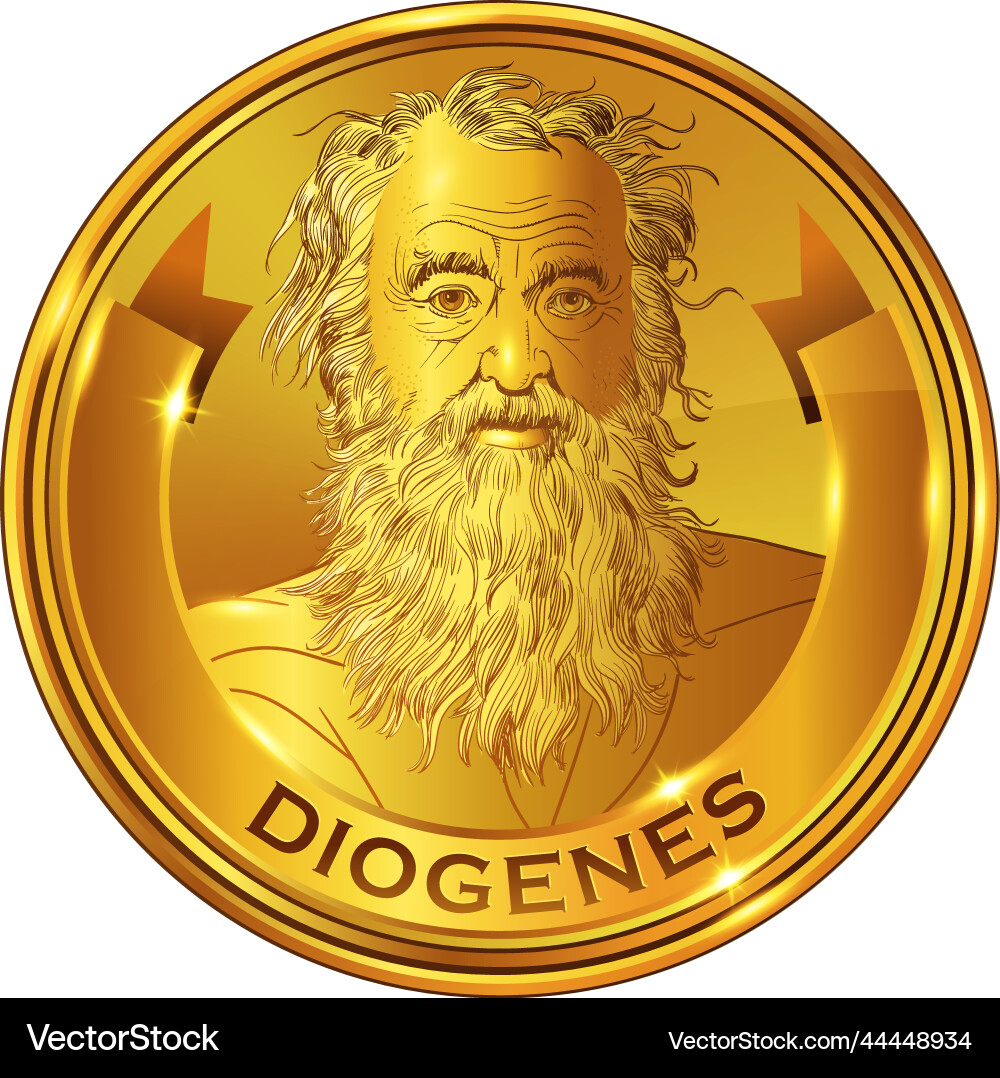 Diogenes gold Royalty Free Vector Image - VectorStock