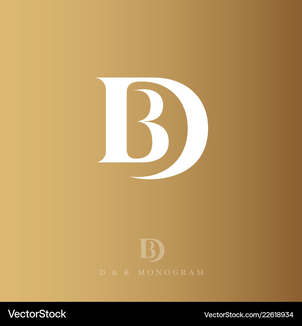 Double black coffee d and b letters sunrays Vector Image