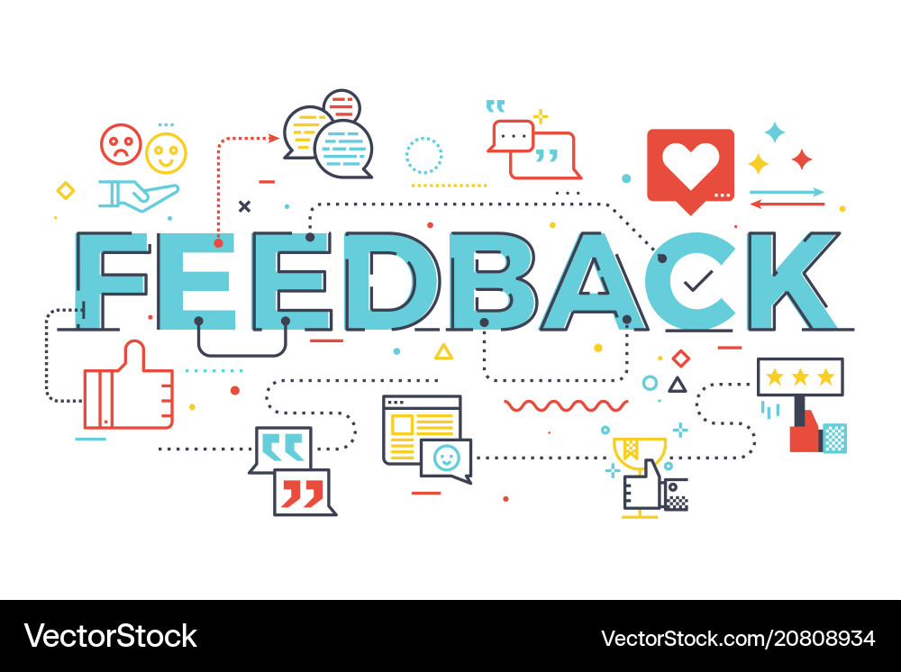 Feedback word lettering Royalty Free Vector Image
