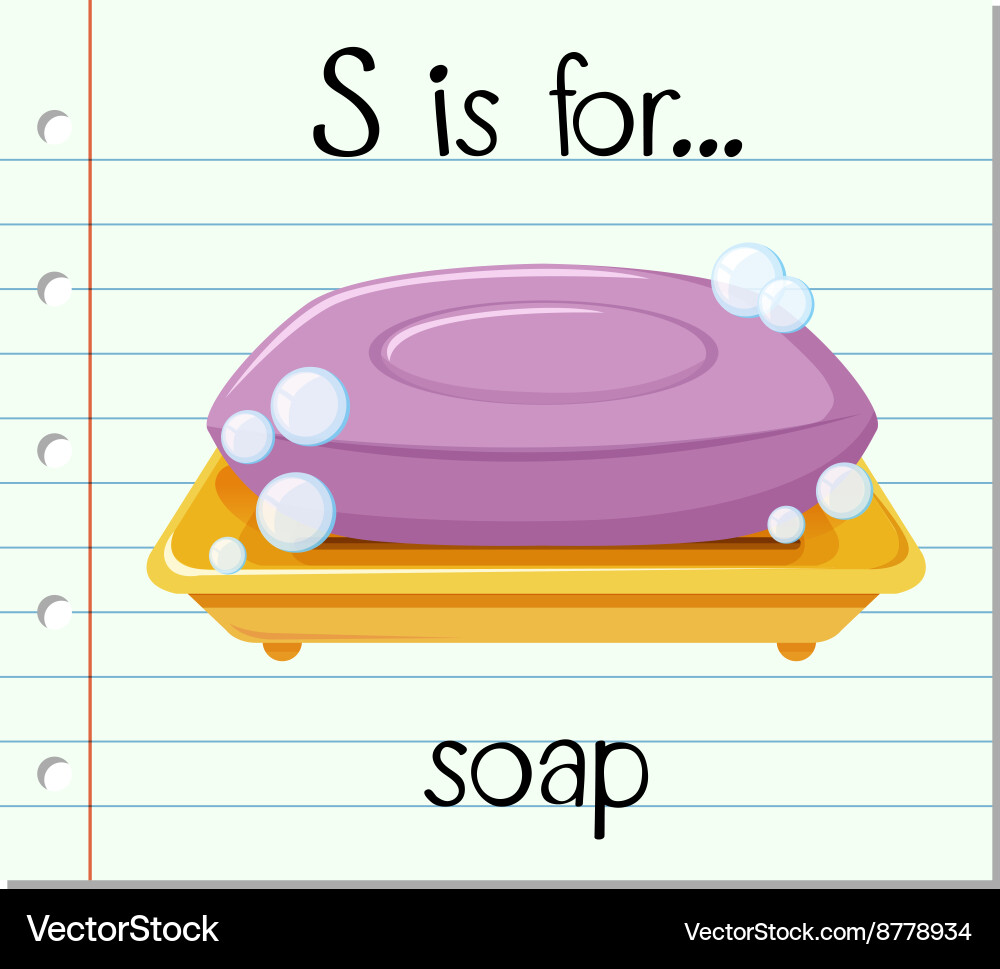 Flashcard letter s is for soap Royalty Free Vector Image