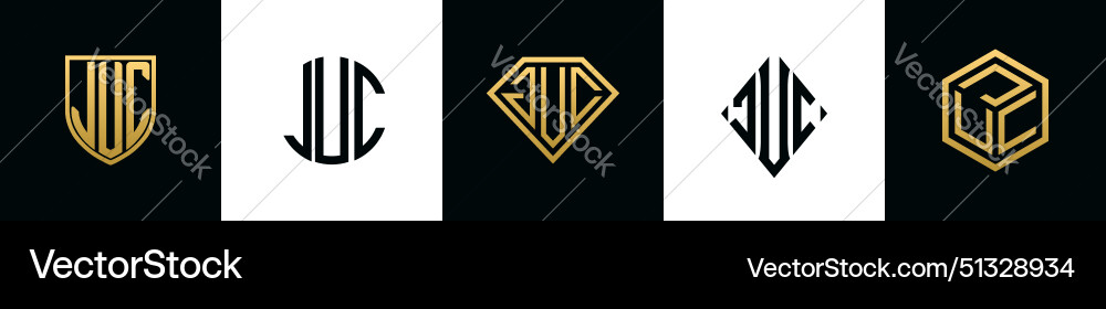 Initial letters juc logo designs bundle Royalty Free Vector