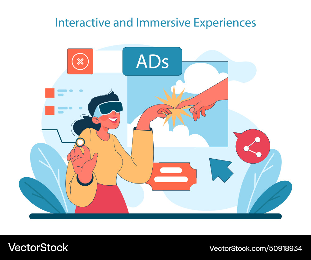 Interactive and immersive experiences concept Vector Image
