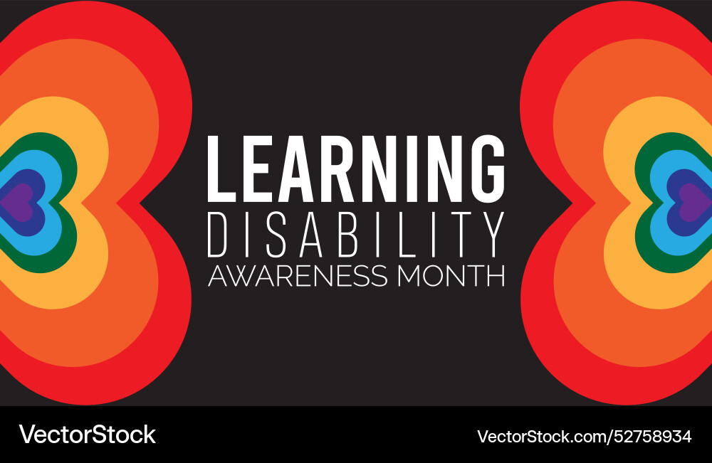 Learning disability awareness month Royalty Free Vector