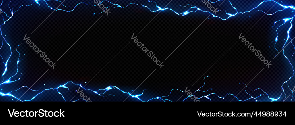 Lightning frame thunder bolt effect background Vector Image