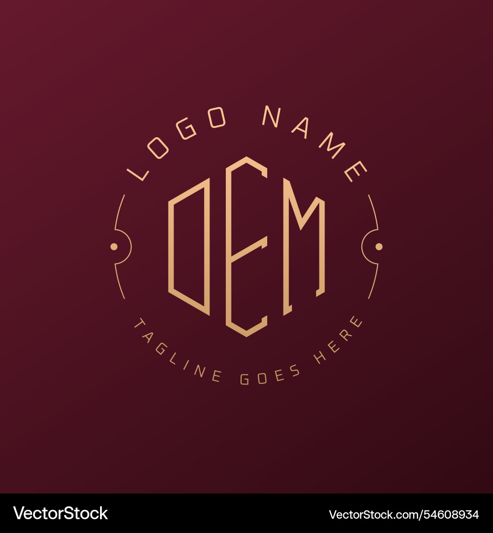 Luxury dem logo design elegant letter Royalty Free Vector