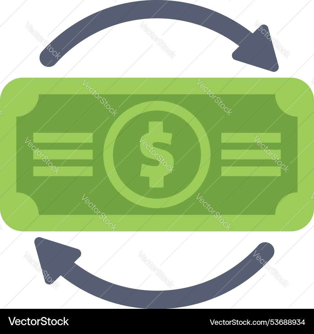 Money circulation with banknote rotating Vector Image