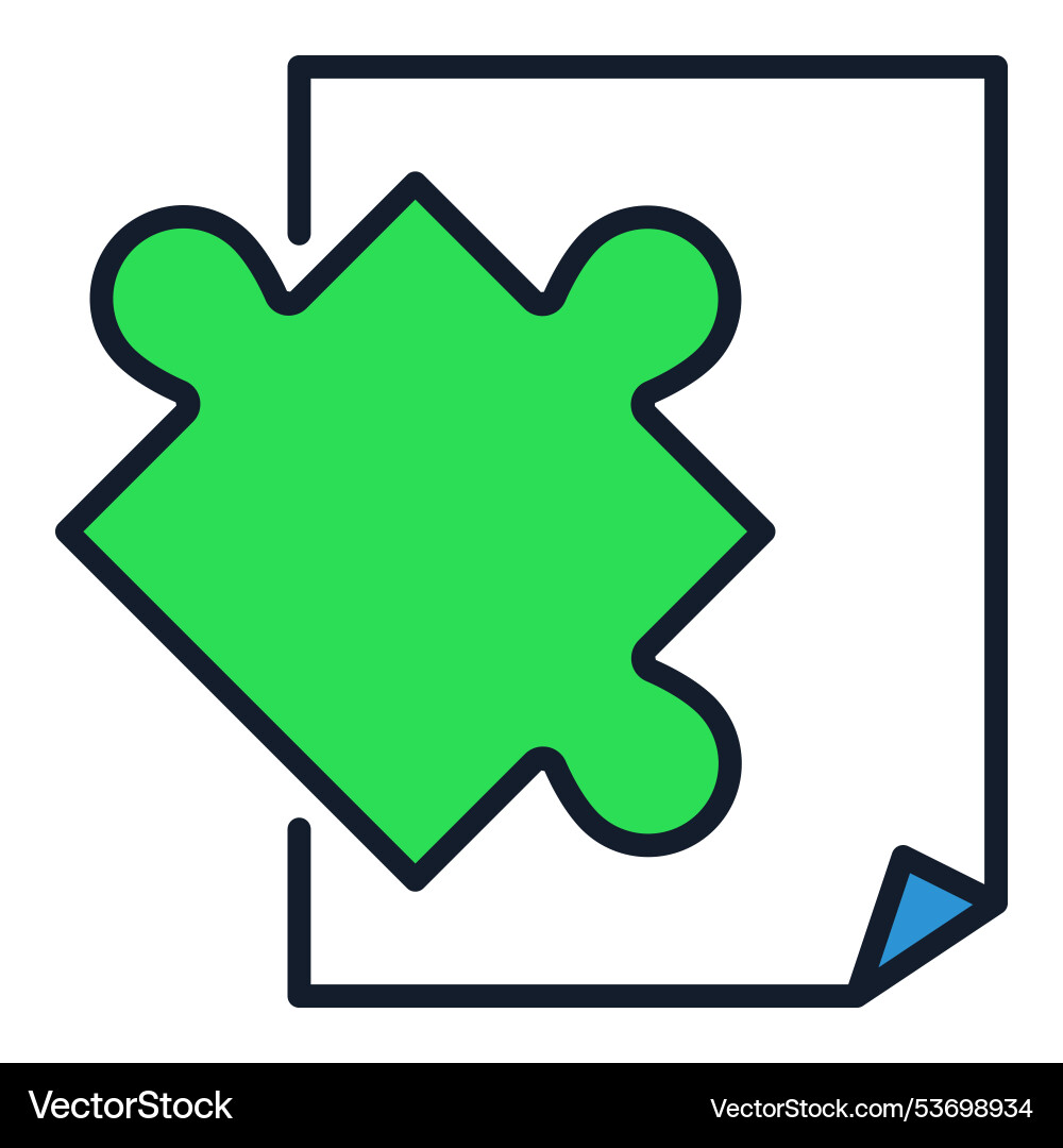 Paper and green puzzle jigsaw puzzles colored Vector Image