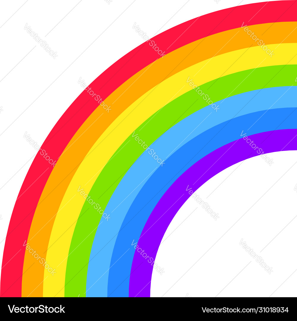 Rainbow half arc shape quarter circle bright Vector Image