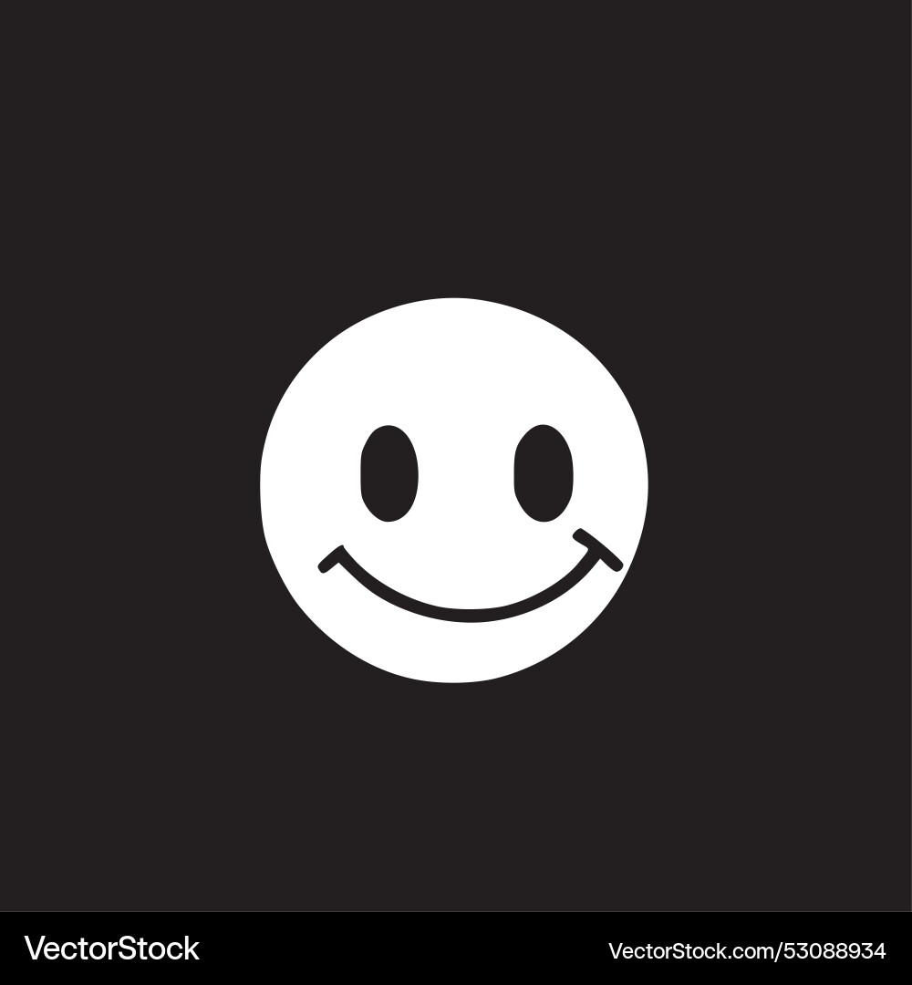Smiley - minimalist and flat logo Royalty Free Vector Image
