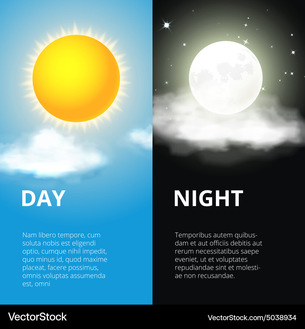 Sun and Moon - Day and Night Royalty Free Vector Image