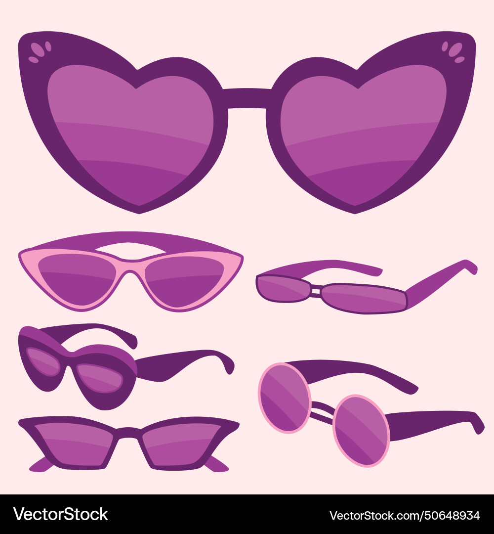 Y2k sunglasses collection Royalty Free Vector Image