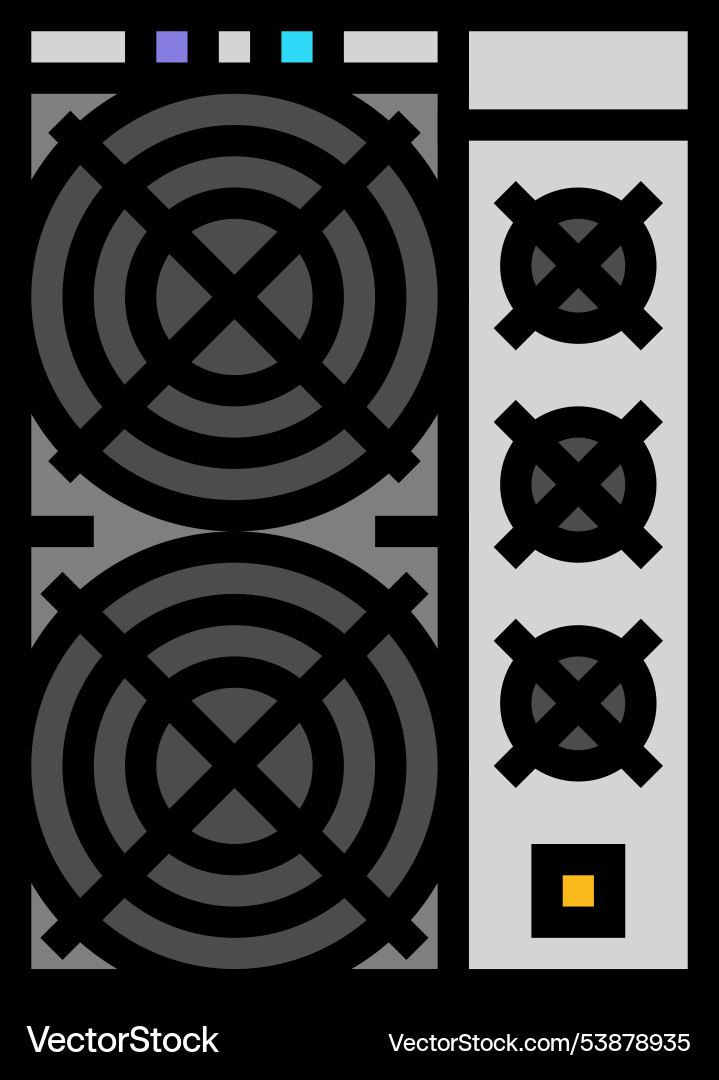 Asic miner cryptocurrency mining color icon Vector Image