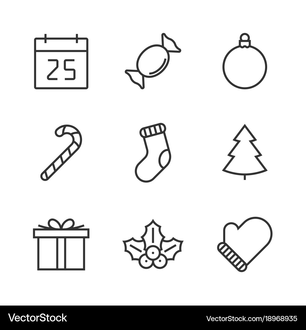 Christmas line icon Royalty Free Vector Image - VectorStock