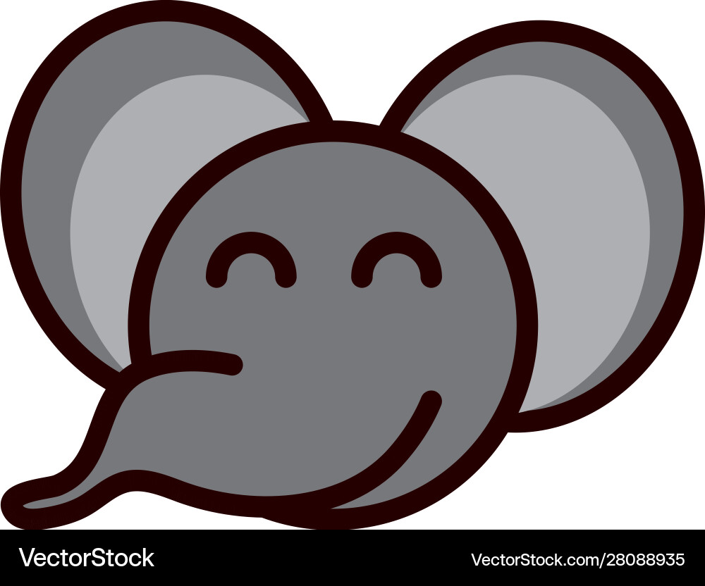 Cute face elephant animal cartoon icon Royalty Free Vector