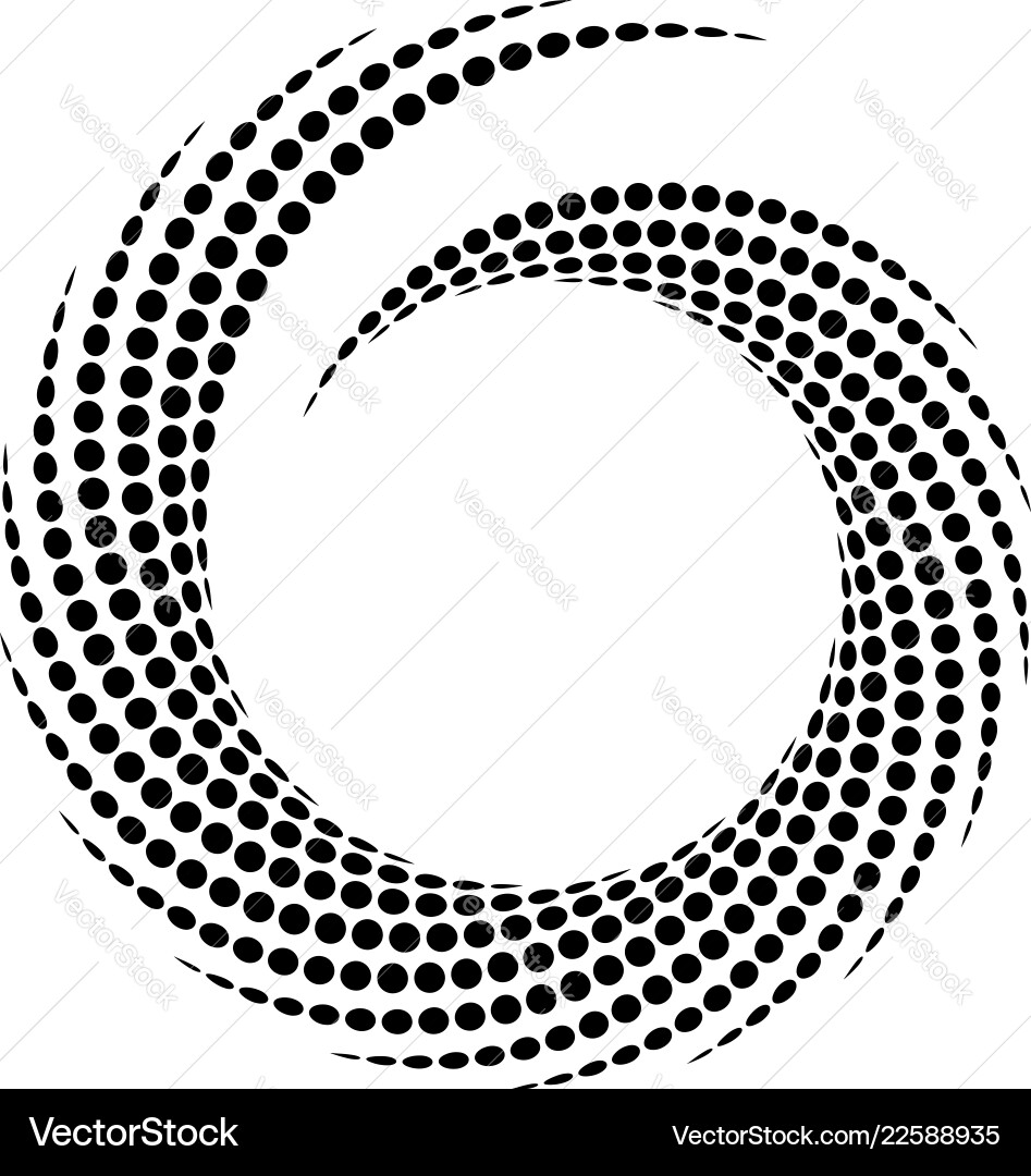 Dotted spiral element concentric swirling circles Vector Image