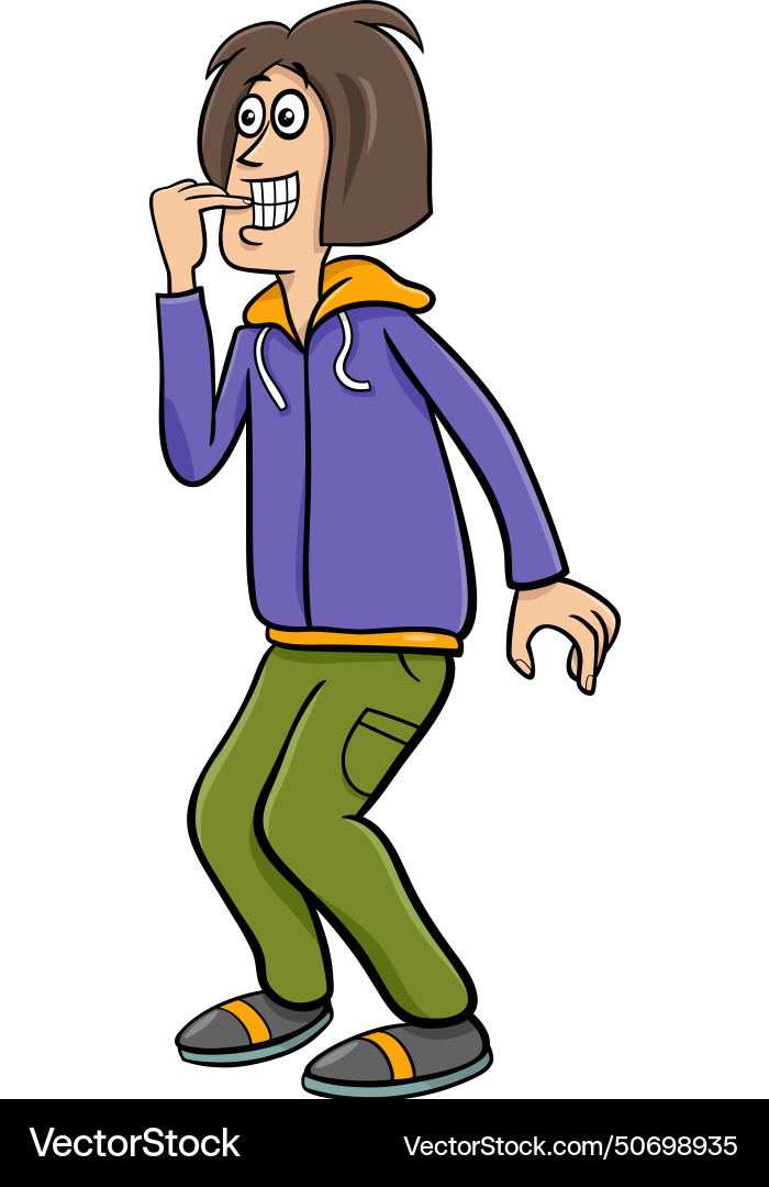 Excited or surprised cartoon young man comic Vector Image
