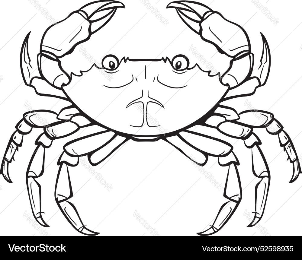Harbor herald crab design with thick outline Vector Image