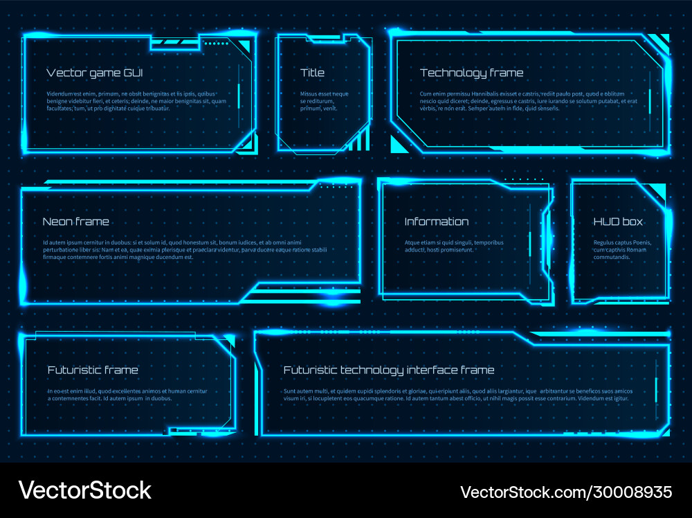 Hud game element futuristic tech screen template Vector Image