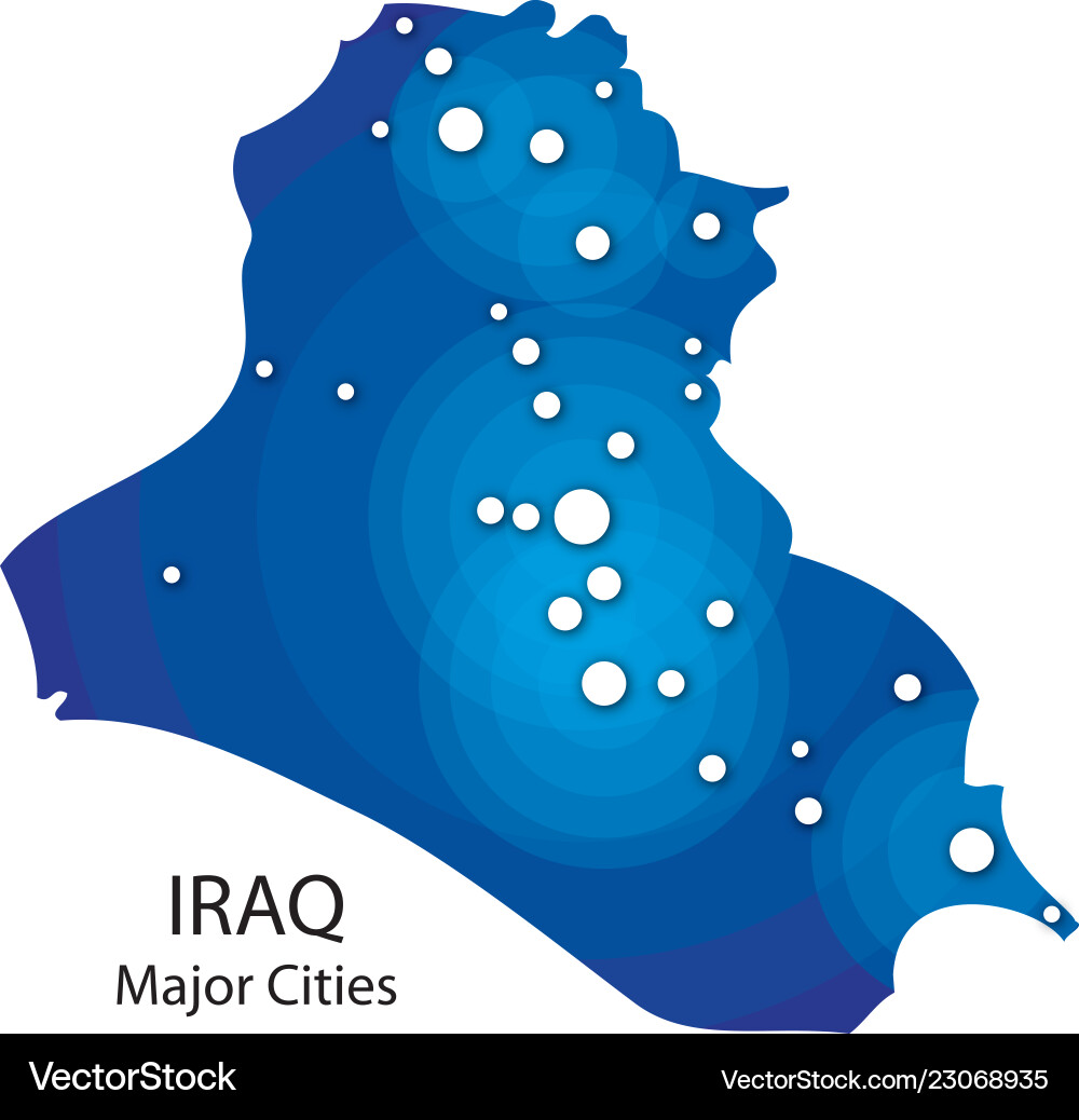 Iraq map words cluster Royalty Free Vector Image