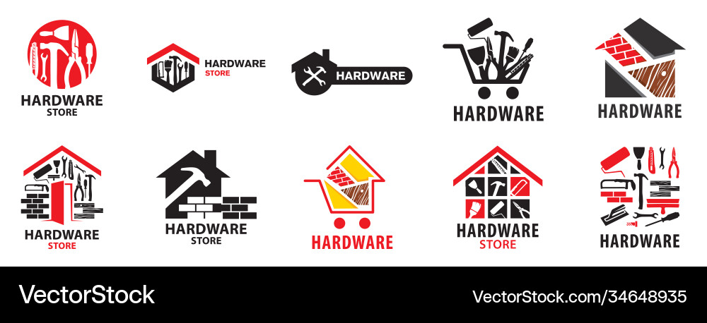 Logo a building materials store Royalty Free Vector Image
