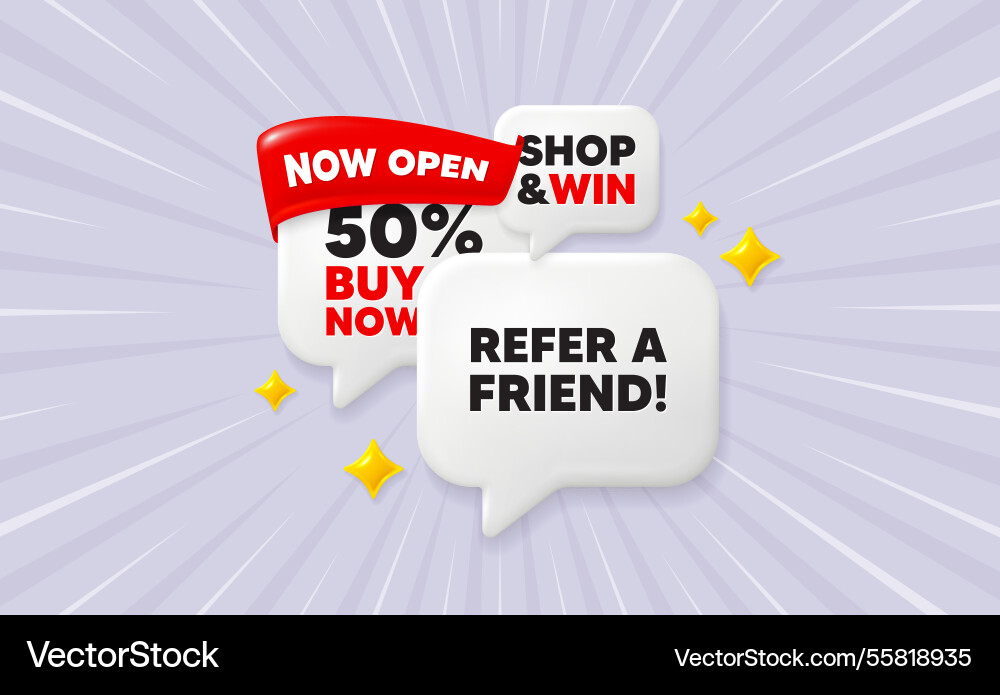 Refer a friend symbol referral program sign Vector Image