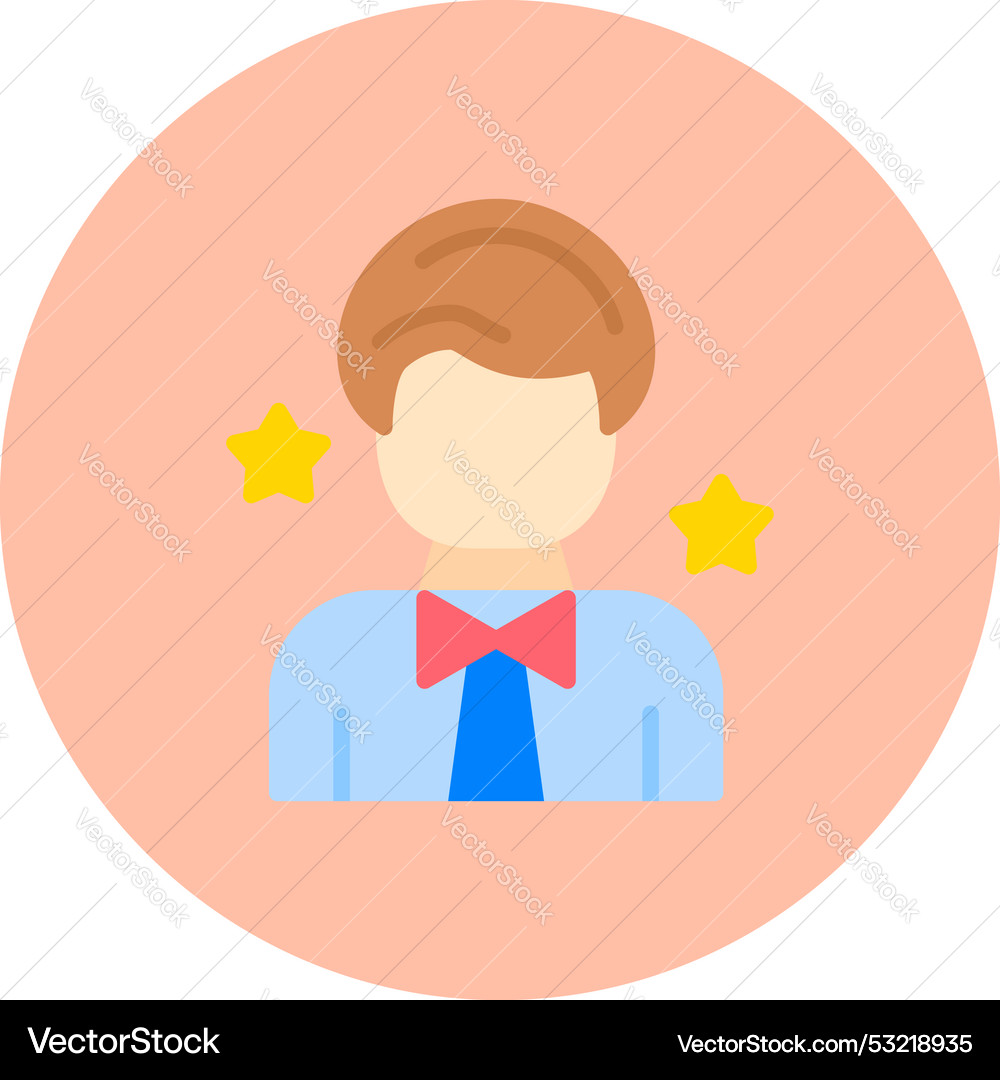 Role model flat circle icon Royalty Free Vector Image