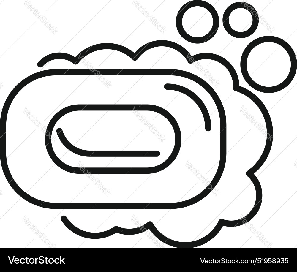 Soap bar making bubbles for hygiene and cleaning Vector Image