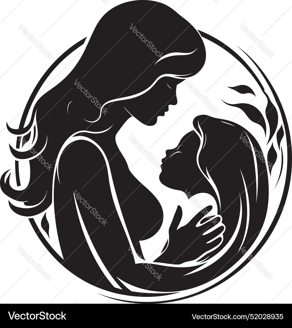 Unconditional affection iconic black logo design Vector Image